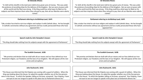 The Causes of the English Civil War | Teaching Resources