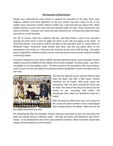 The Execution of King Charles I | Teaching Resources