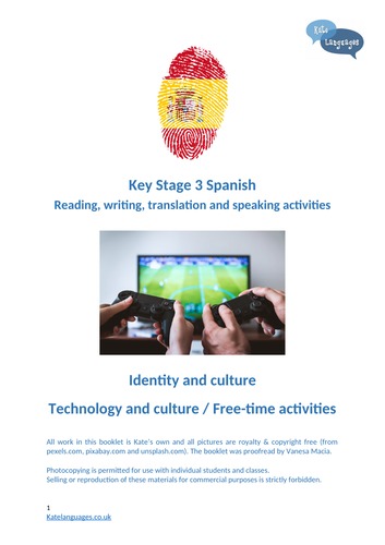 Key Stage 3 Spanish - Technology and Free time - GCSE-style questions ...