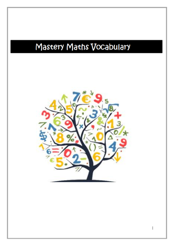 Mastery Maths Vocabulary Booklet to enhance subject knowledge ... Mastery Maths Vocabulary Booklet to enhance subject knowledge ...