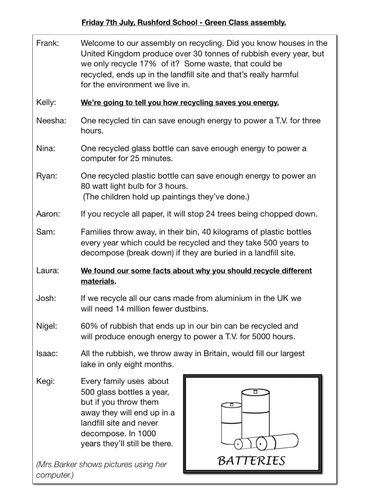 Write About Recycling (7-11 years) | Teaching Resources
