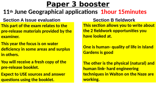 Geography AQA 1-9 Paper 3 fieldwork and pre-release | Teaching Resources Geography AQA 1-9 Paper 3 fieldwork and pre-release | Teaching Resources