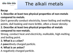 Topic 1 Group 1 alkali metals AQA trilogy | Teaching Resources
