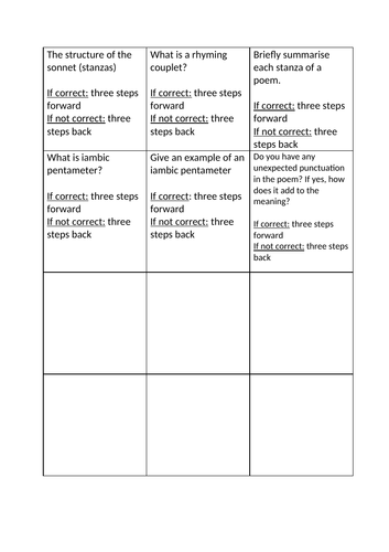 Poetry board game for EAL students | Teaching Resources