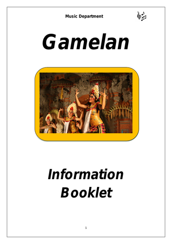 KS3 Gamelan Music Cover Booklet (differentiated for lower sets ...