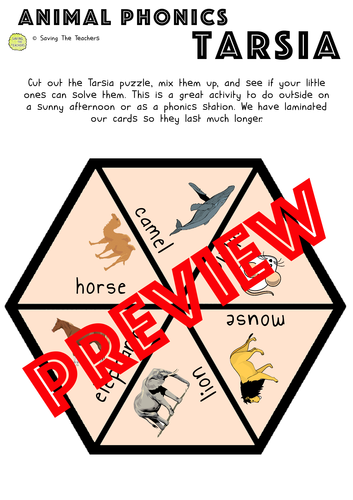 Tarsia Puzzle Activity: Animal Phonics - Early Readers | Teaching Resources