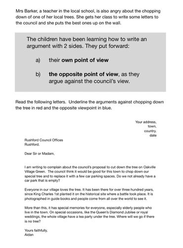Lots Of Writing Tasks Teaching Writing To Argue: 'Save Our Tree' (7-11 ...