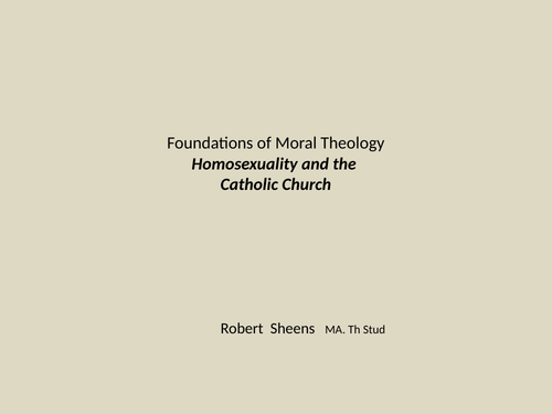Catholic Church Teaching On Homosexuality Teaching Resources