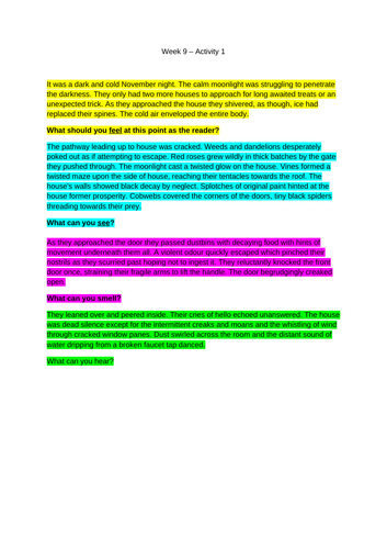 GCSE English Language 9-1 Descriptive Writing (Updated) | Teaching ...