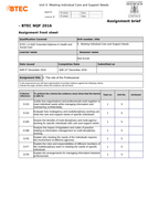 BTEC Level 3 Health and Social Care Unit 5 Meeting Individual Care and ...
