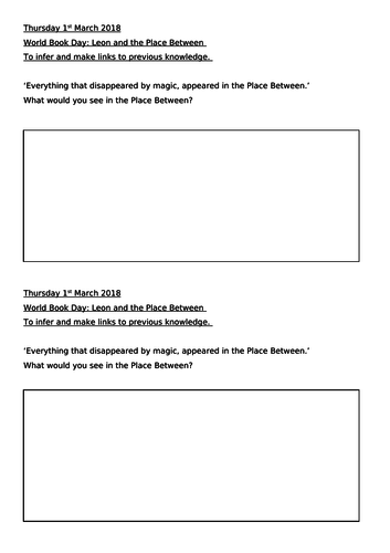 Leon and the Place Between complete set of English lessons KS2 ...