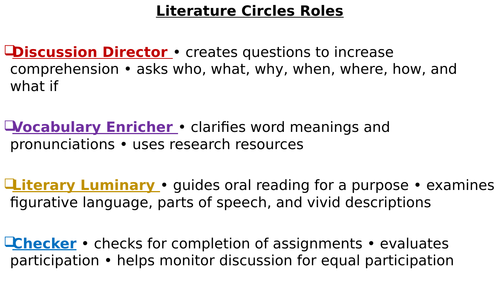 Literature Circles: Student Reading Groups | Teaching Resources