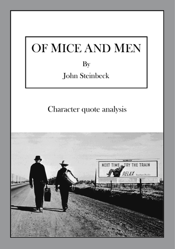 'Of Mice and Men' quote analysis workbook | Teaching Resources