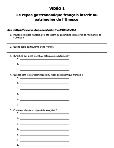 BUNDLE on La Gastronomie Française for A Level French: 20 activities on ...
