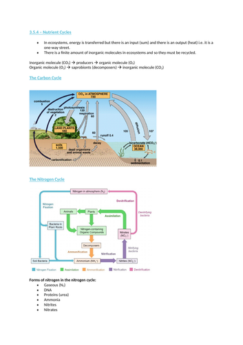 AQA A level Biology - Nutrient Cycles | Teaching Resources