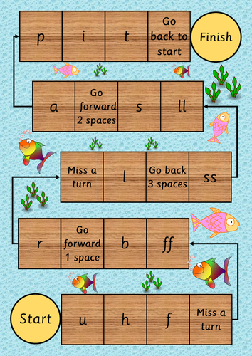 phonics phase 2 board game x 2 | Teaching Resources