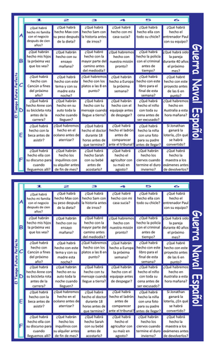 Future Perfect Tense Spanish Battleship Board Game | Teaching Resources