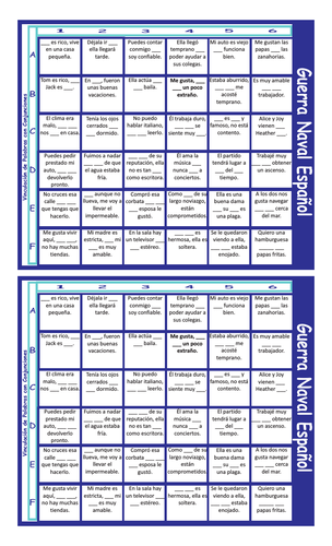 Linking Words and Connectors Spanish Battleship Board Game | Teaching ...