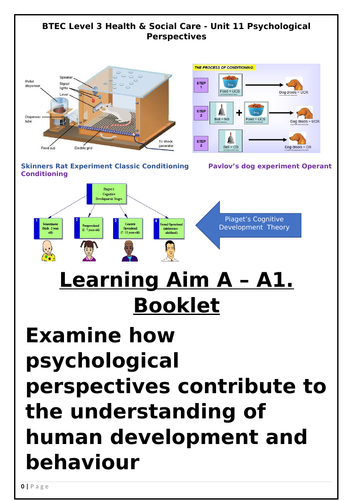 BTEC Level 3 Health and Social Care Unit 11 Psychological Perspective ...