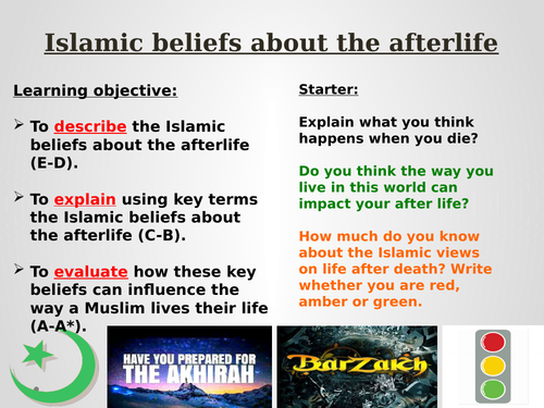 GCSE - Islamic beliefs about the afterlife | Teaching Resources