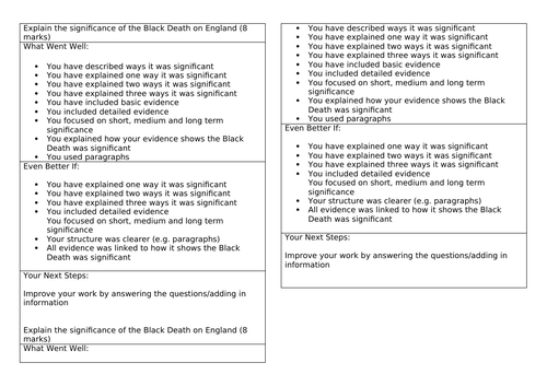 Explain the significance of the Black Death assessment lesson - AQA ...