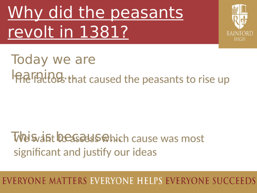 Why did the peasants revolt in 1381? | Teaching Resources