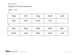 Vowel and Consonant Digraphs Word Cards - Phase 3 | Teaching Resources