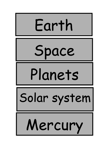 Earth and Space vocabulary resources | Teaching Resources