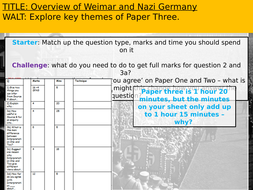 Weimar and Nazi Germany Timeline and Lesson (Edexcel 9-1) | Teaching ...