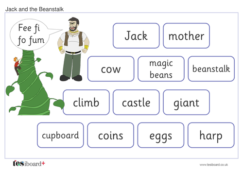 Jack and the Beanstalk Vocabulary Mats - Creative Writing - KS1 ...