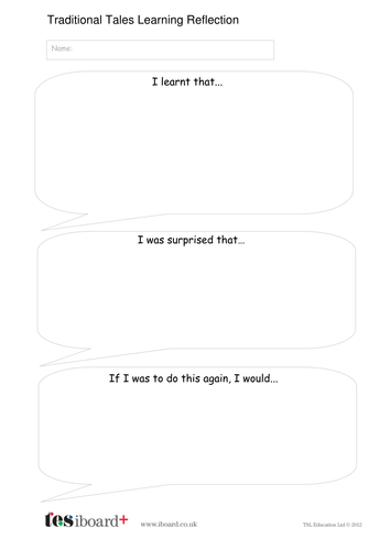 Learning Reflection Template - KS1 Literacy | Teaching Resources