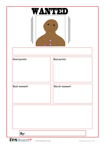 Gingerbread Man Wanted Poster Template - The Gingerbread Man - KS1 ...
