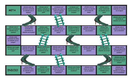 Movement Prepositions Spanish Chutes and Ladders Board Game | Teaching ...