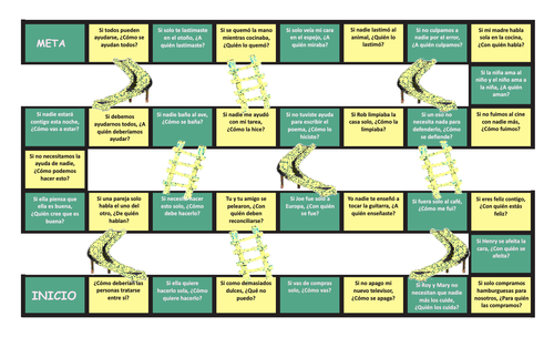 Reflexive and Reciprocal Pronouns Spanish Chutes and Ladders Board Game ...