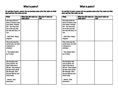 Poetry vs prose - introduction to poetry | Teaching Resources Poetry vs prose - introduction to poetry | Teaching Resources