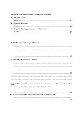 Sports Science - L01/ L03 Revision Activity | Teaching Resources