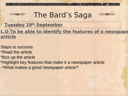 Beowulf Newspaper recounts - Grendel attacks. | Teaching Resources