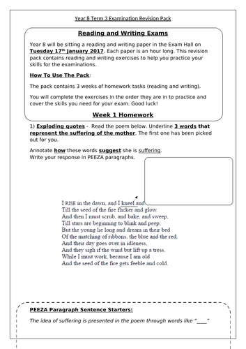 KS3 Exam Revision Packs | Teaching Resources