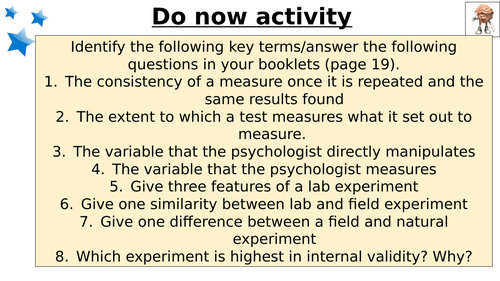 Experimental research methods (AQA Psychology) | Teaching Resources