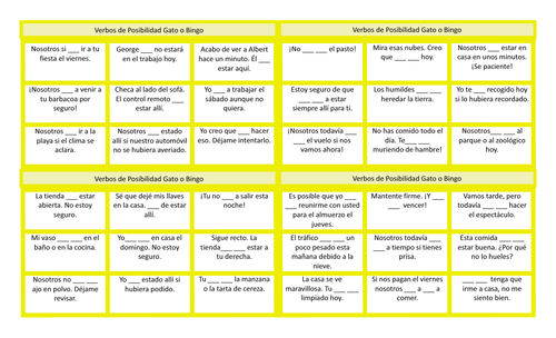 Possibility Modals Spanish Tic-Tac-Toe or Bingo Game | Teaching Resources
