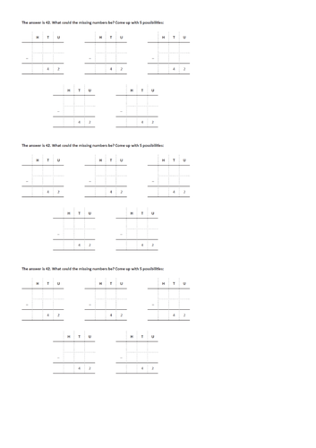 White Rose Year 4 - Autumn Block 2 - Addition and Subtraction - Week 3 ...