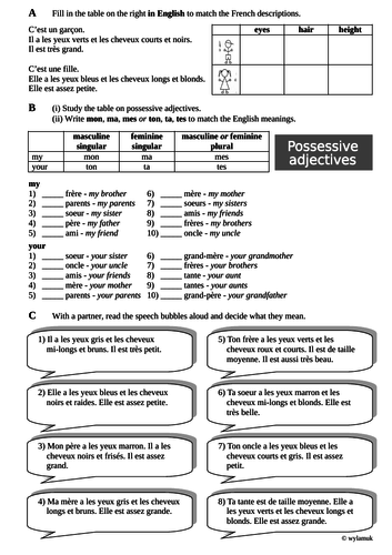 Studio 1, Module 1, Unité 4; Et les autres? Describing other people ...