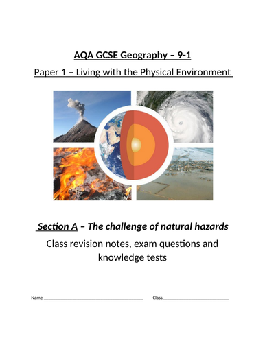 AQA Geography GCSE 9-1 - The challenge of natural hazards revision ...