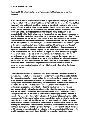 Great Expectations: Example Response | Teaching Resources