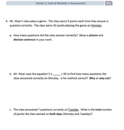 Grade 3, Math Module 1 REVIEW & ASSESSMENT w/Ans keys (printables ...