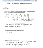 Grade 3, Math Module 1 REVIEW & ASSESSMENT w/Ans keys (printables ...
