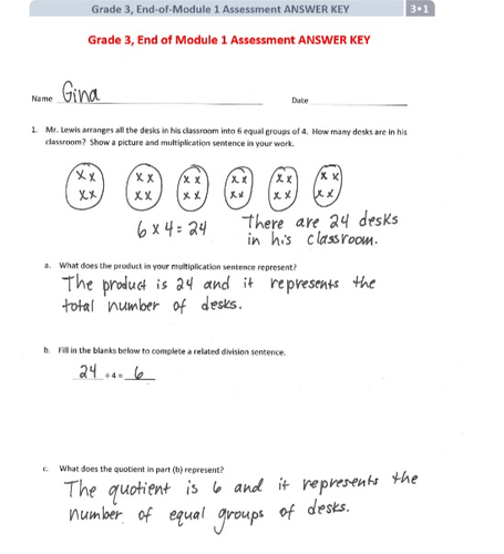 Grade 3, Math Module 1 REVIEW & ASSESSMENT w/Ans keys (printables ...