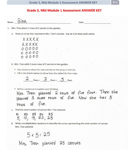Grade 3, Math Module 1 REVIEW & ASSESSMENT w/Ans keys (printables ...