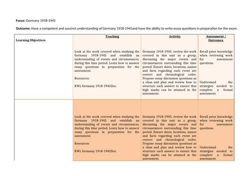 IGCSE History Germany 1918 to 1945 - Adapted CIE IGCSE Depth Study ...