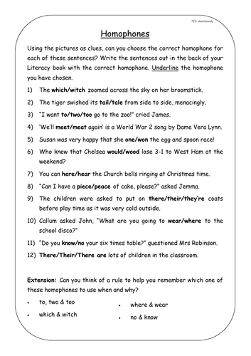 Homophones: Full Introduction Lesson & Worksheets | Teaching Resources